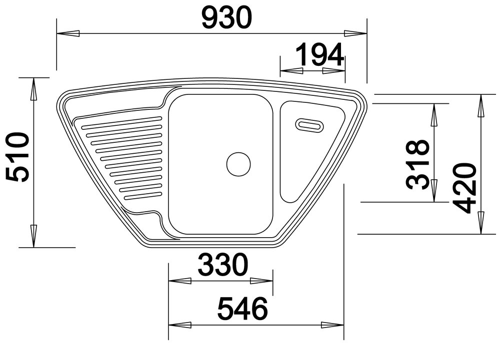 BLANCO TIPO 9 E nerez prírodný - e-spotrebice